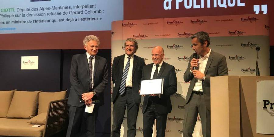 Humour et politique : Eric Ciotti reçoit le prix du Jeu de "Miot ...