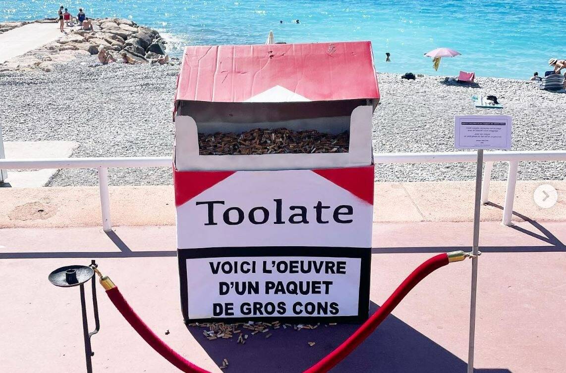 "L'œuvre d'un paquet de gros cons" imaginé par l'artiste niçois Toolate ...